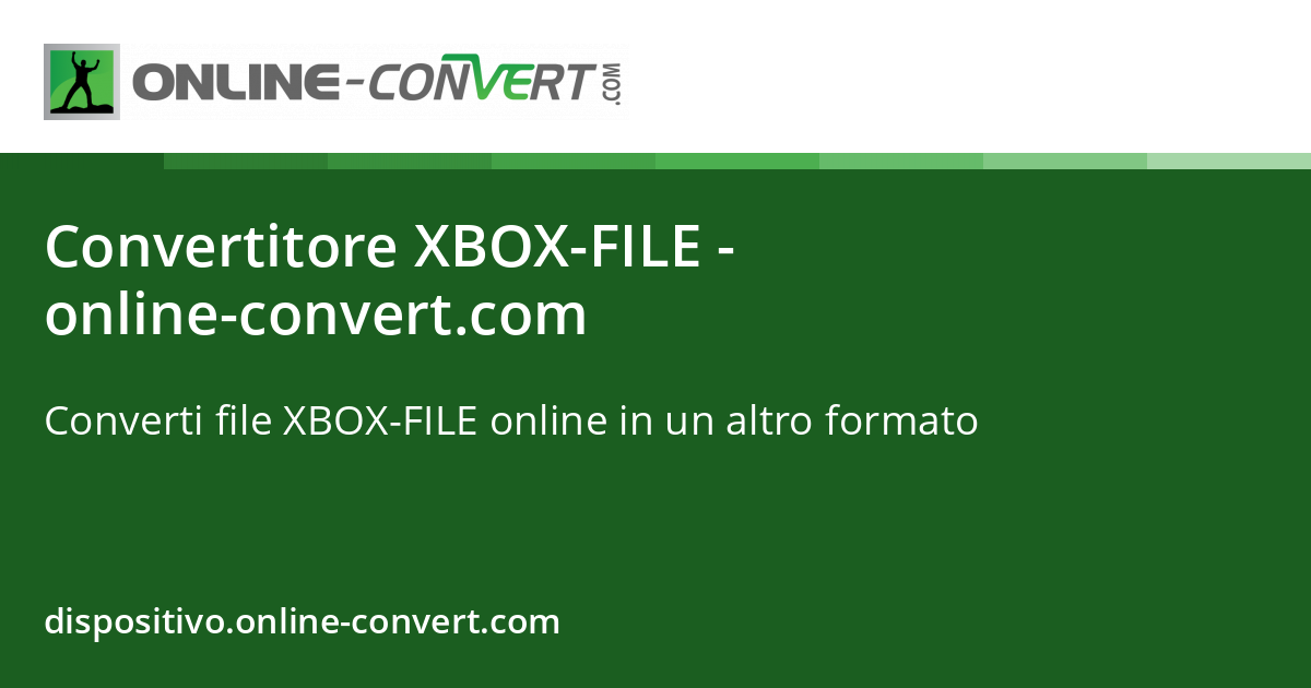 Convertitore XBOX-FILE - online-convert.com